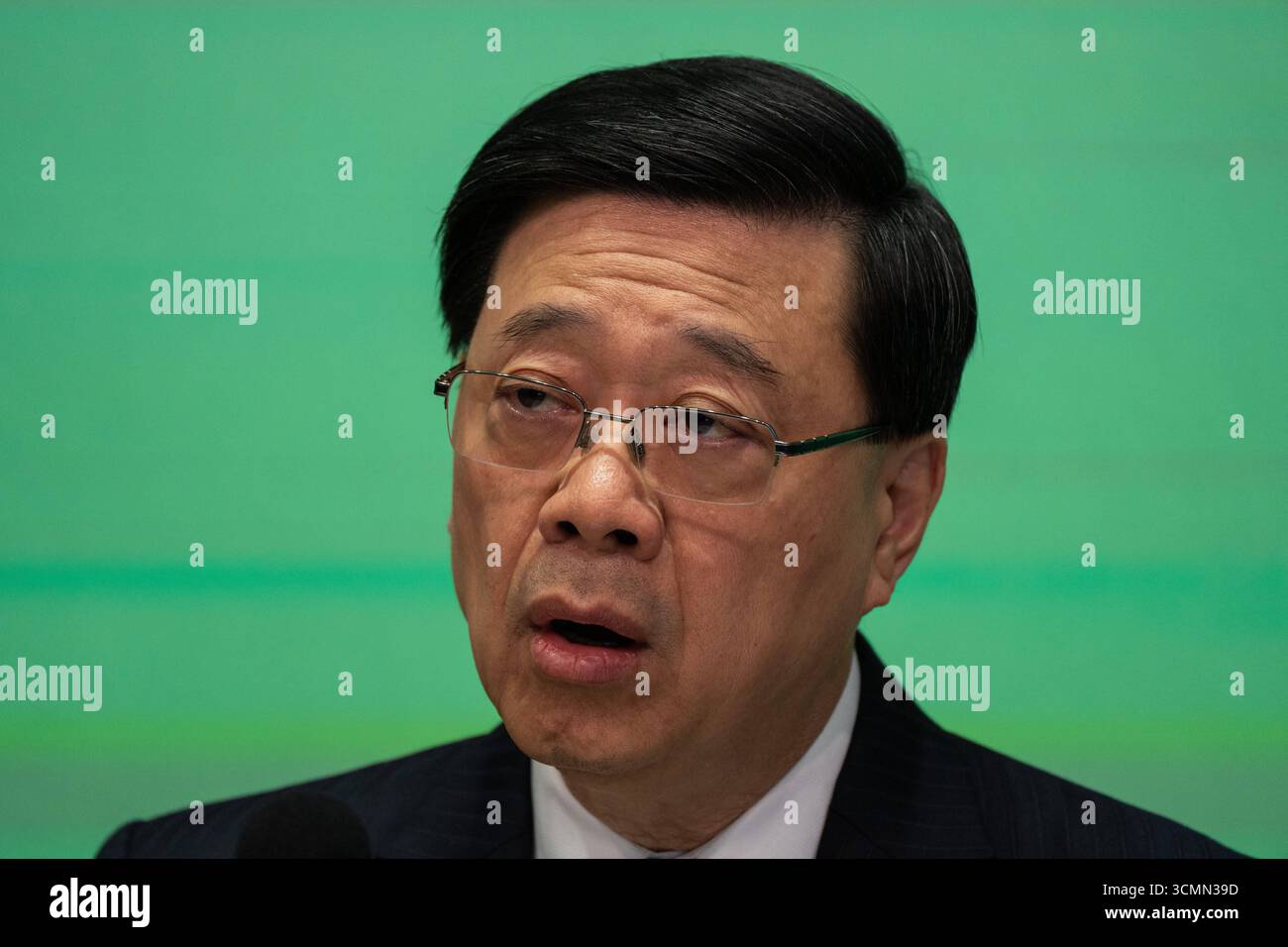 Hong Kong Chief Executive Press Conference on Policy Address Hong Kong Chief Executive John Lee ...