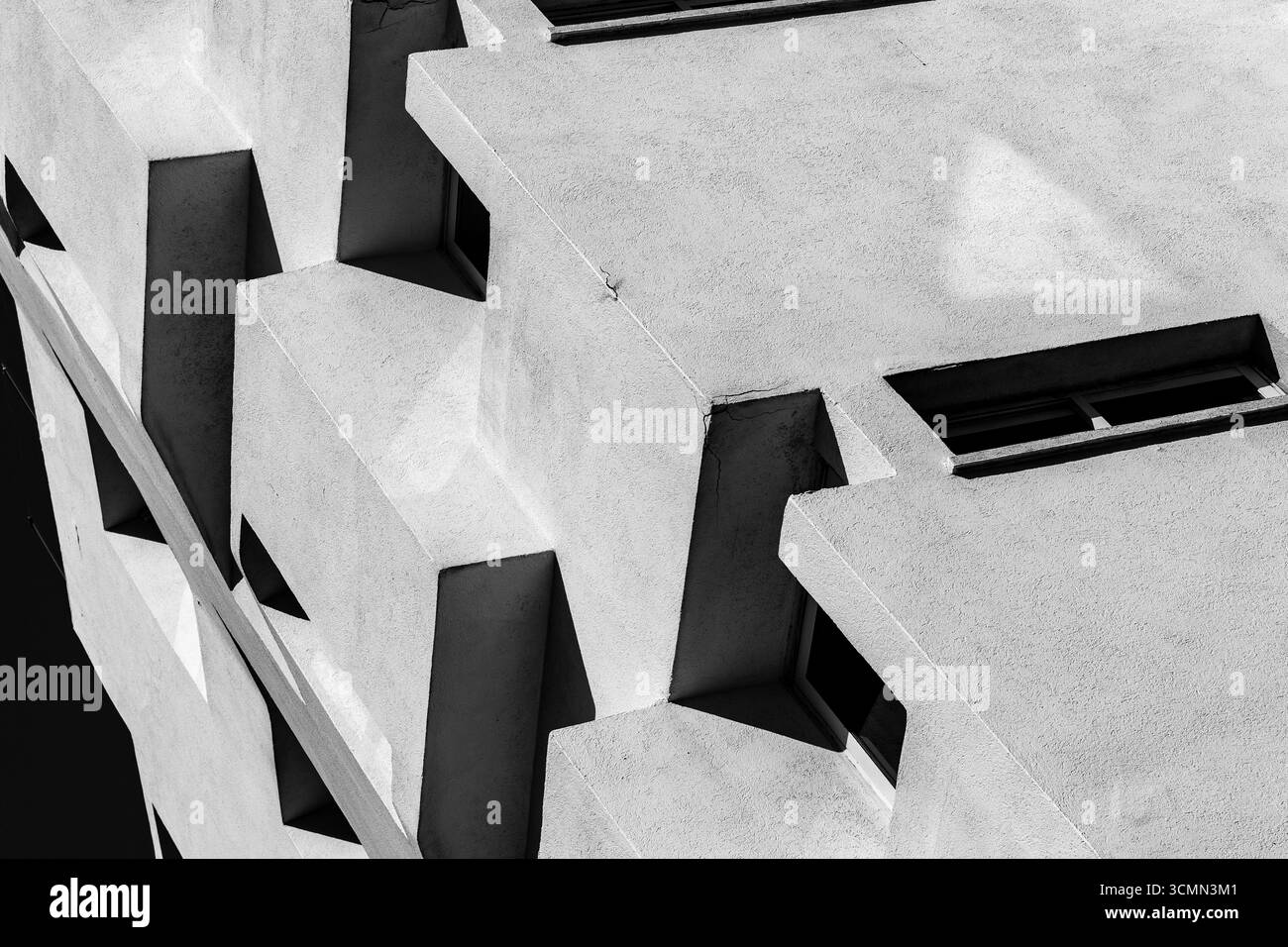 Architectural detail from the modernist, brutalist and eclectic Tel ...