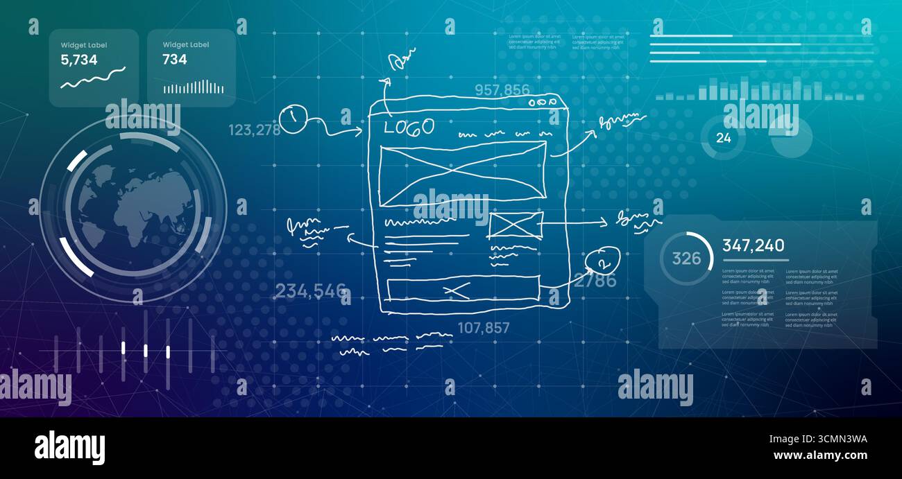 Grid system ux ui Stock Vector Images - Alamy