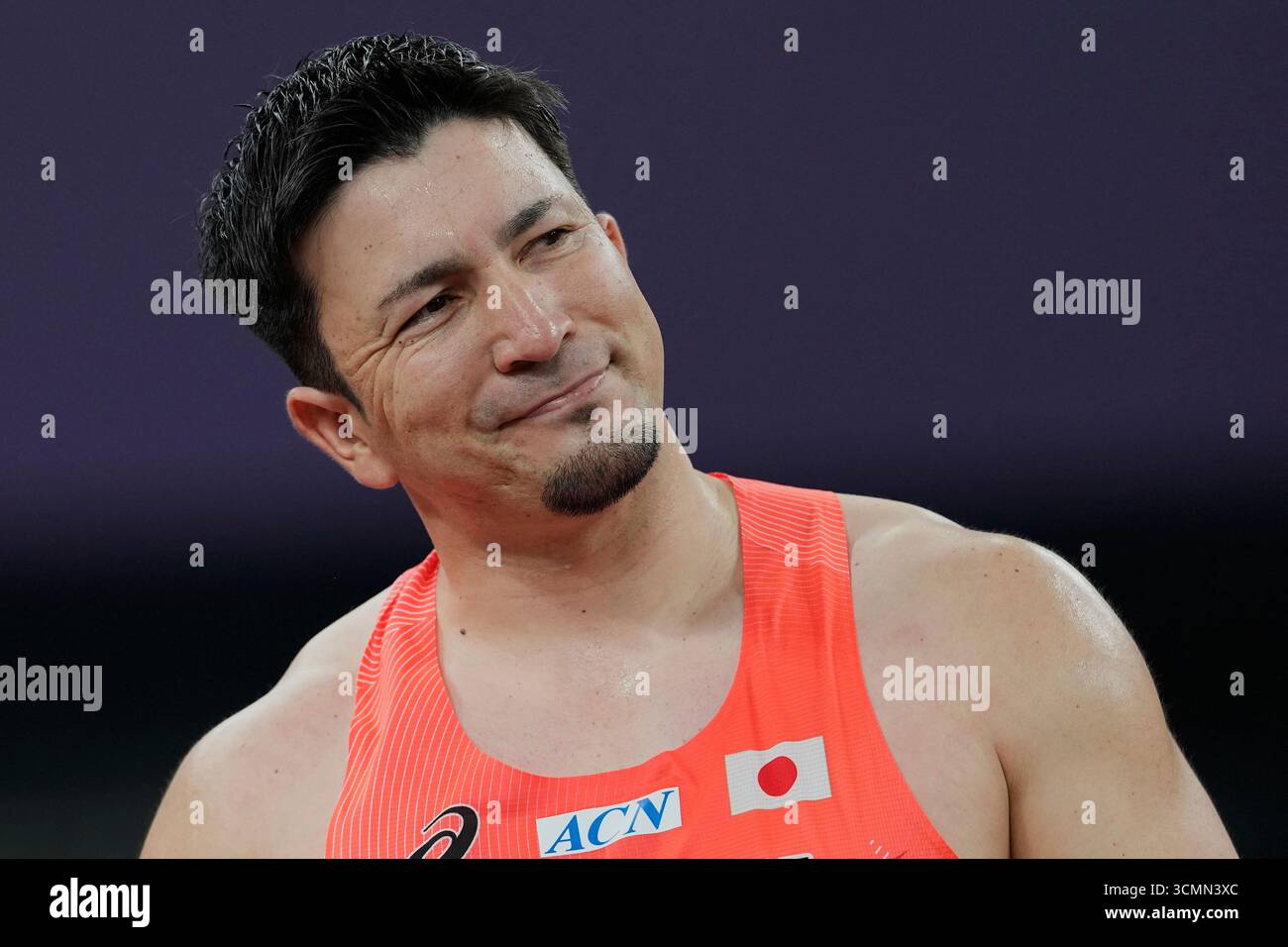 Japan's Roderick Genki Dean reacts in the men's javelin throw ...