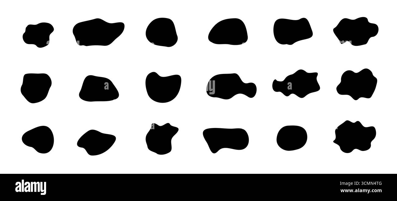 Organic blob shape set. Liquid irregular forms vector isolated objects ...