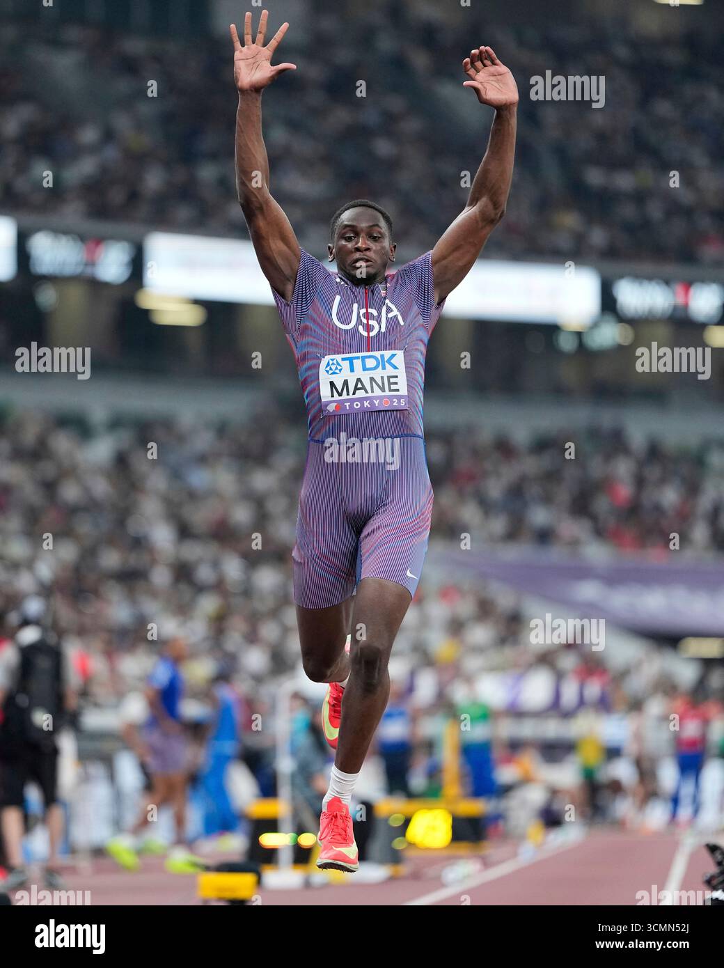 United States' Salif Mane competes in the men's triple jump ...