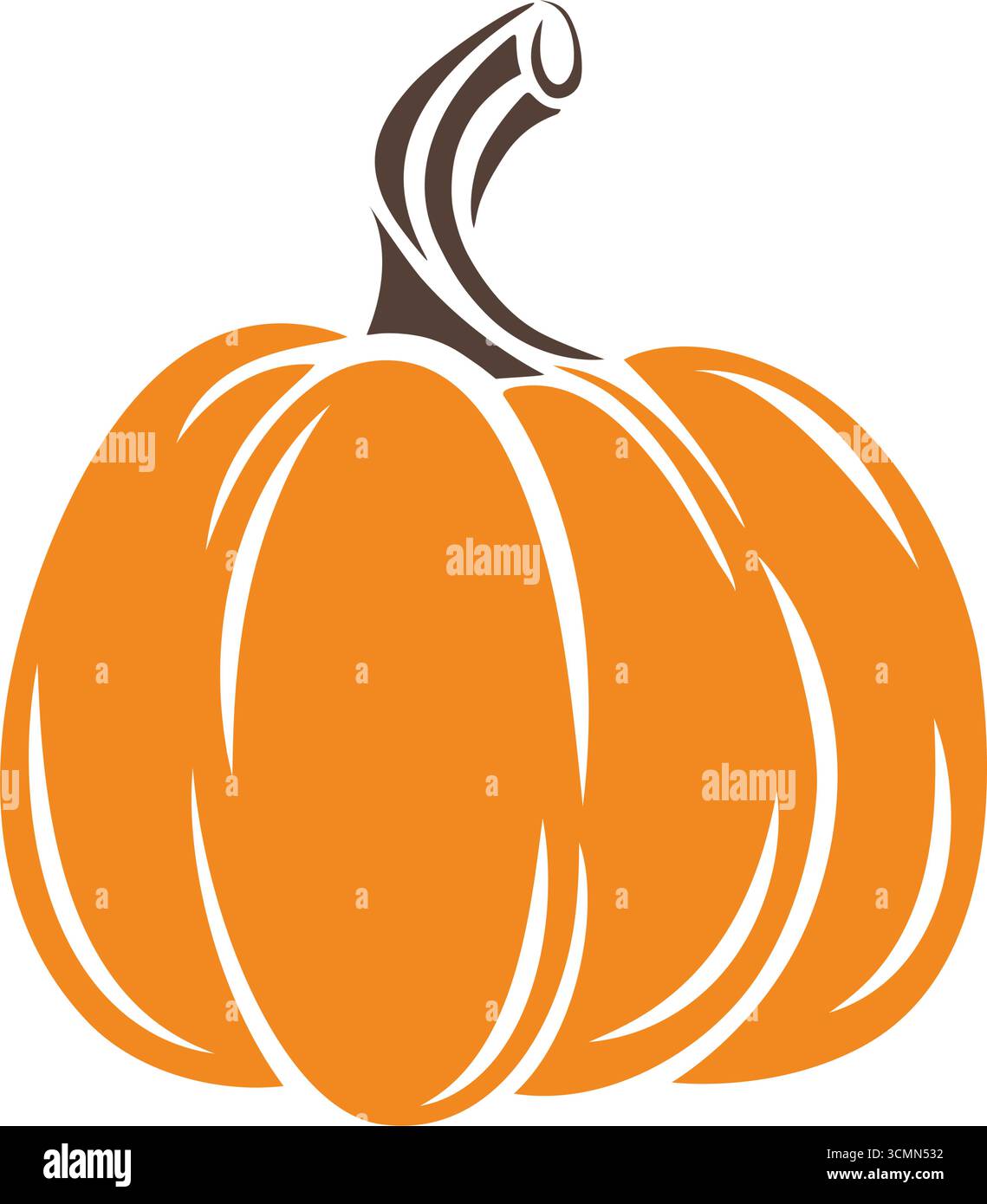 Bright ripe orange pumpkin clip art illustration. Traditional autumn ...