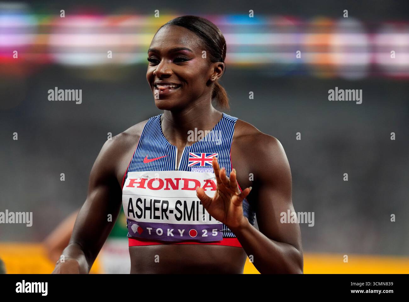 Dina Asher-Smith of Great Britain following the Women’s 200m heat 6 on ...