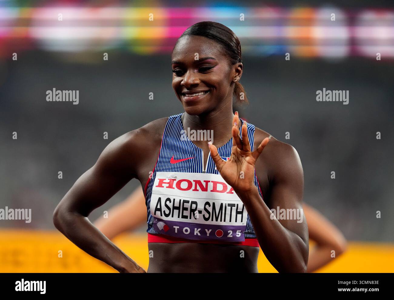 Dina Asher-Smith of Great Britain following the Women’s 200m heat 6 on ...