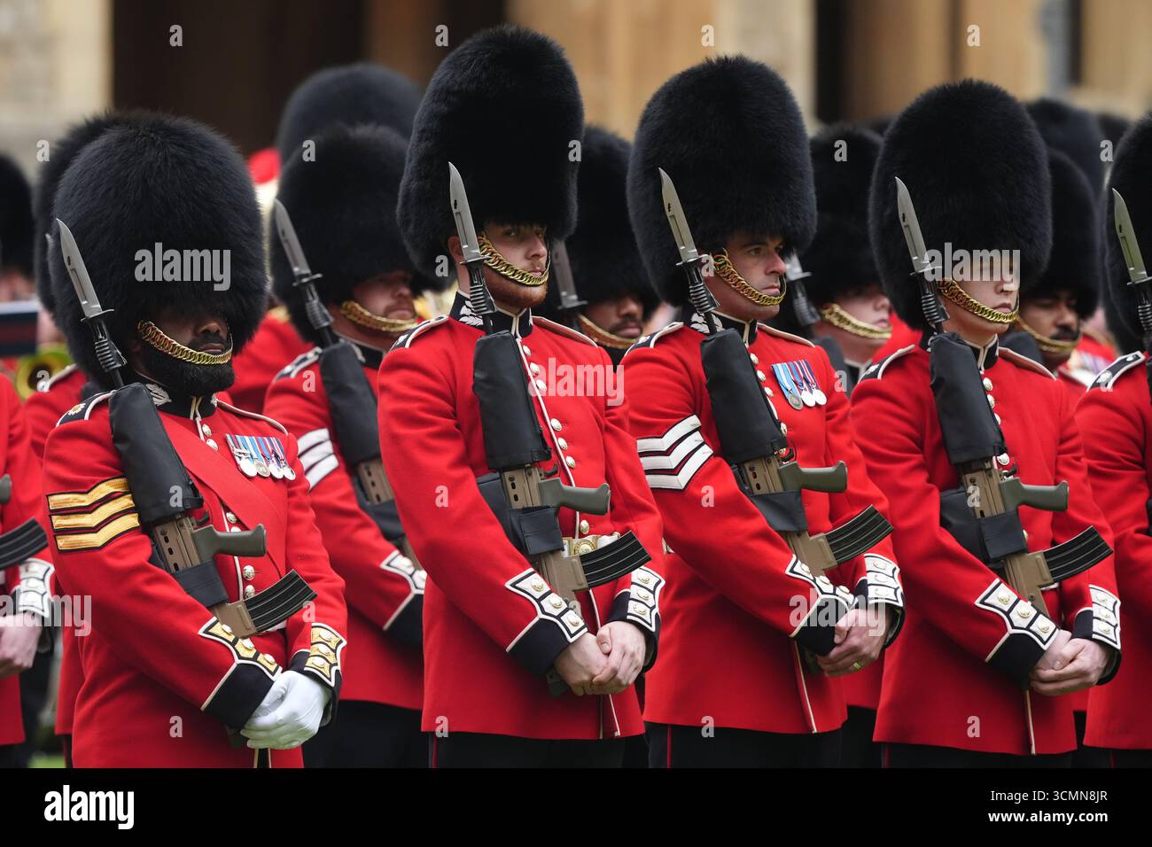 The guard of honour assembles ahead of the ceremonial welcome at ...
