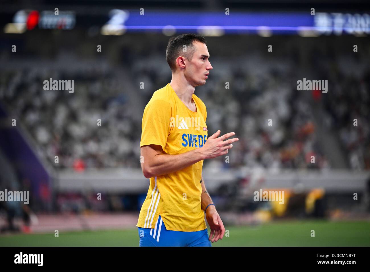 TOKYO, JAPAN 20250917Sweden's Thobias Montler before the long jump ...