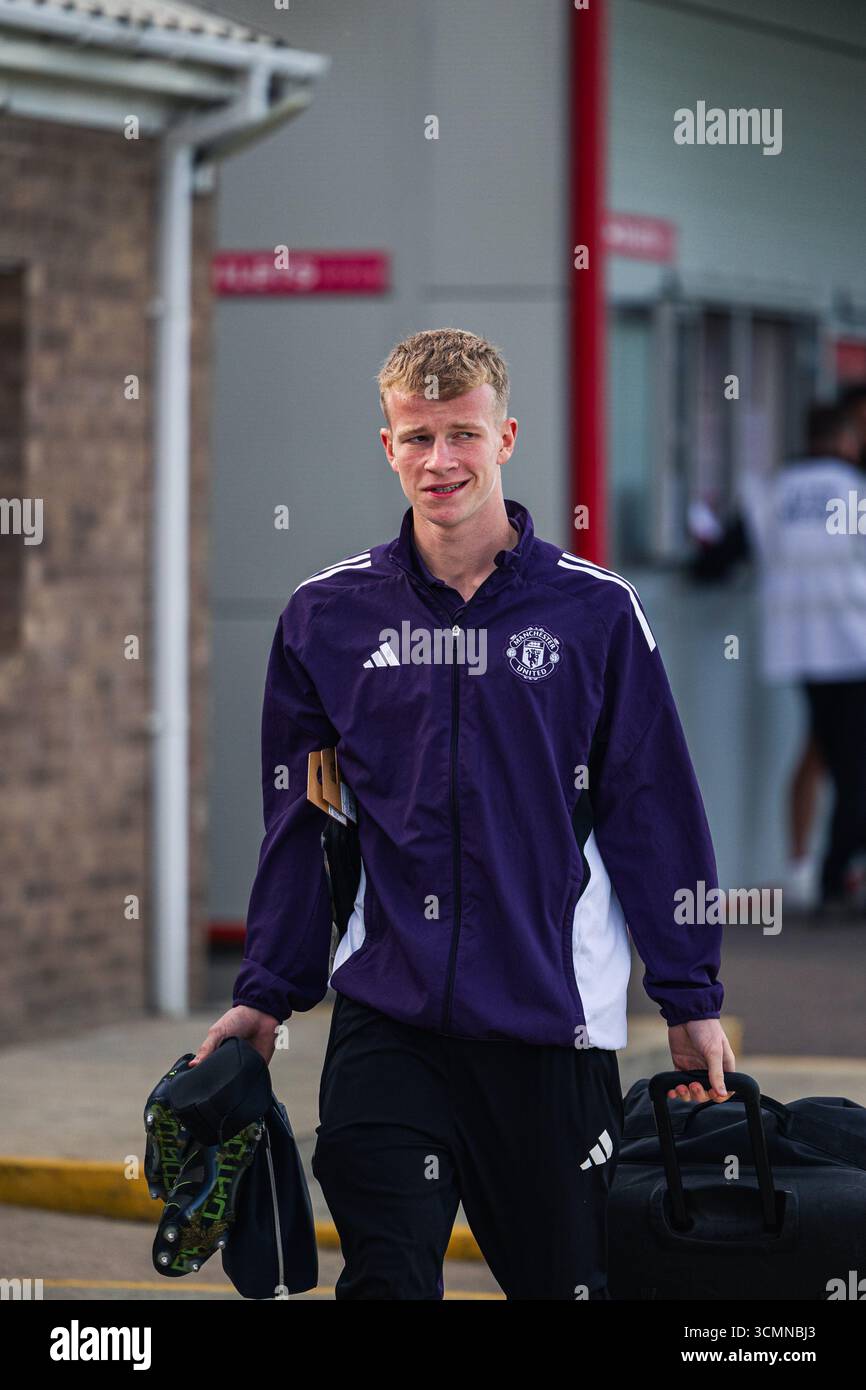 William Murdock (1 Manchester United U21s) arriving to the National ...
