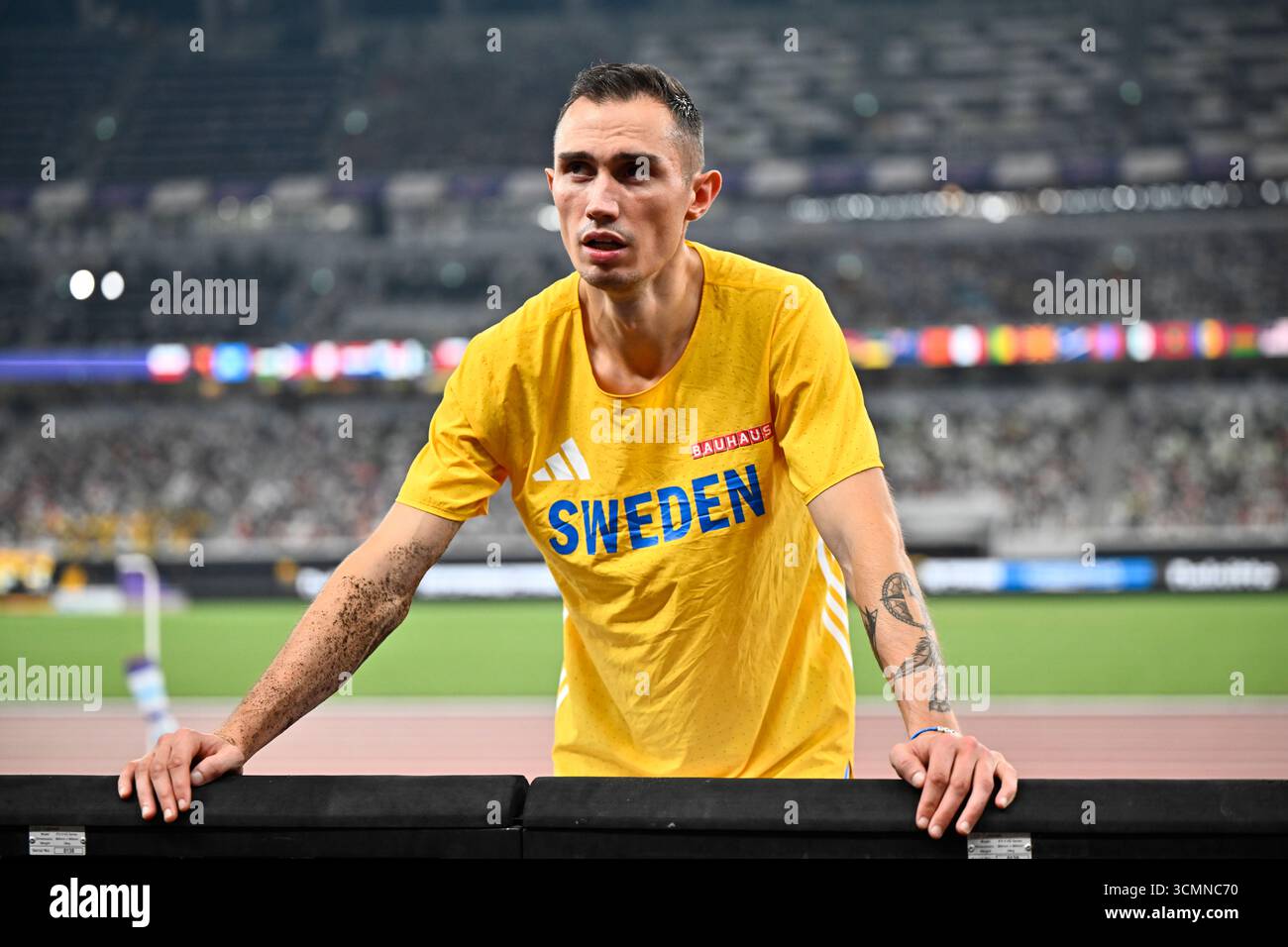 TOKYO, JAPAN 20250917Sweden's Thobias Montler before the long jump ...
