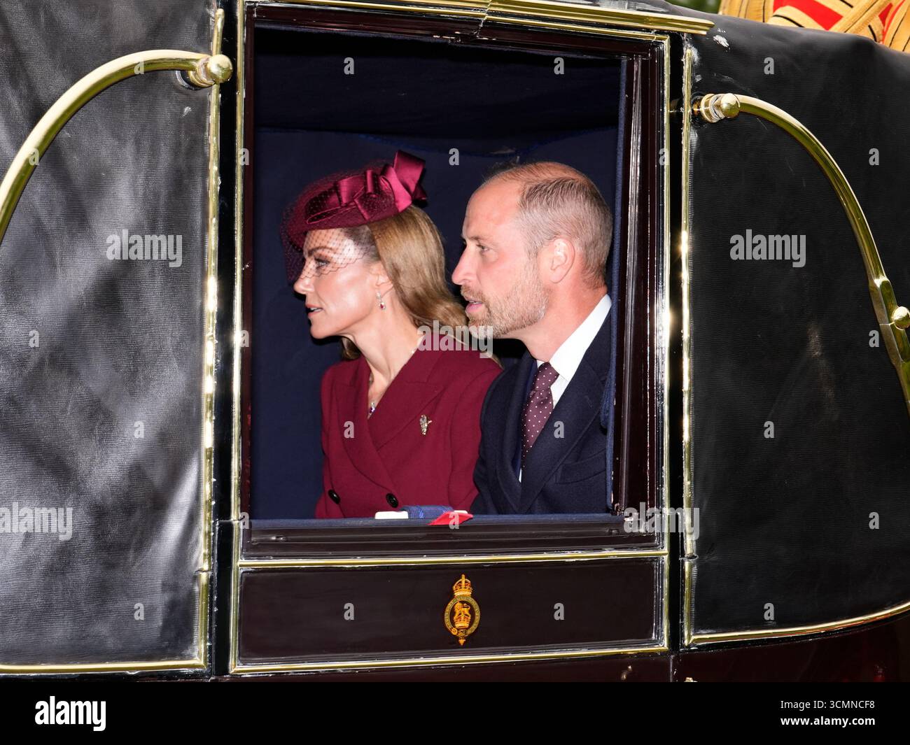 The Prince and Princess of Wales during the carriage procession to ...