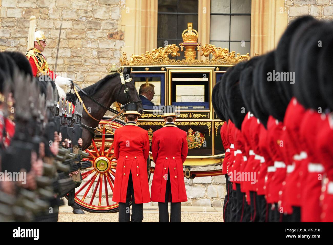 President Donald Trump and Britain's King Charles III arrive in the ...