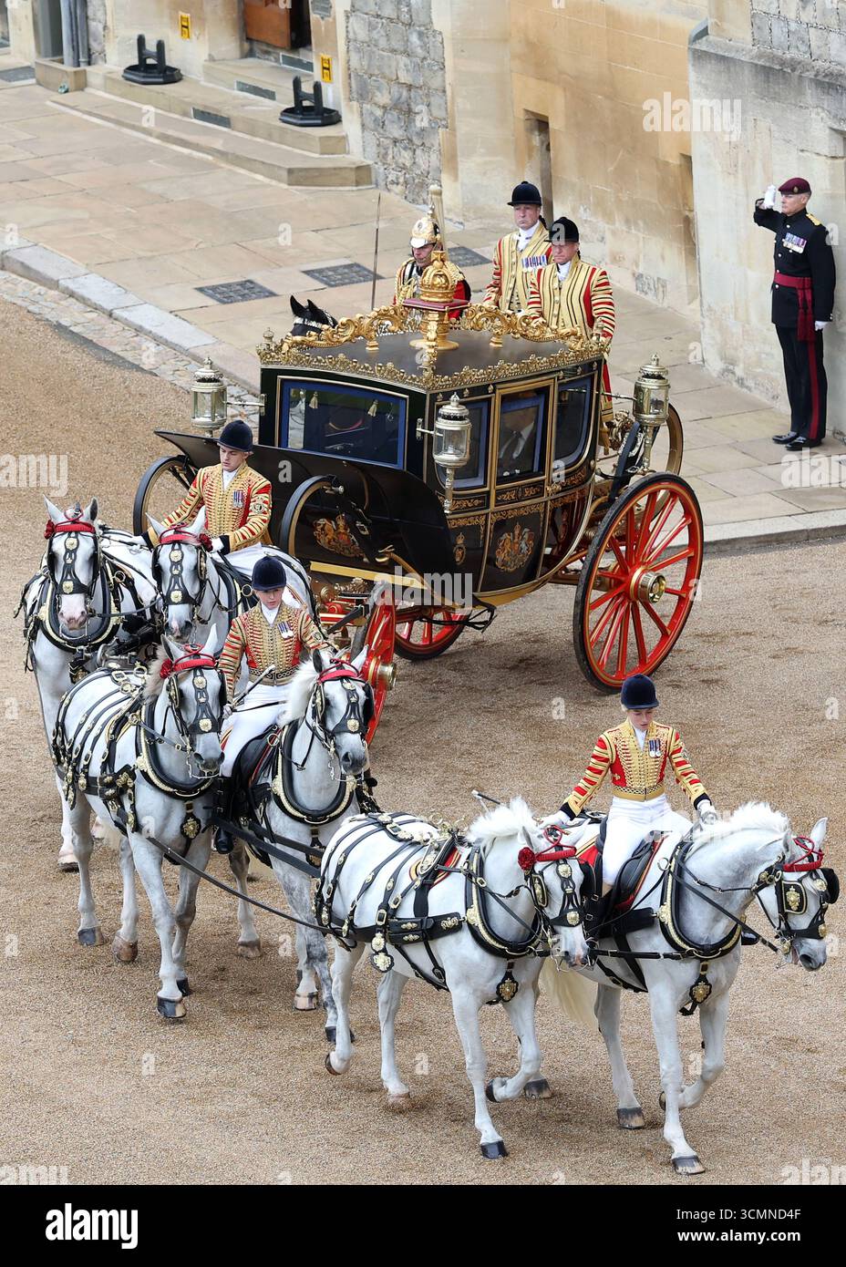 The Irish State Coach carrying King Charles III and US President Donald ...