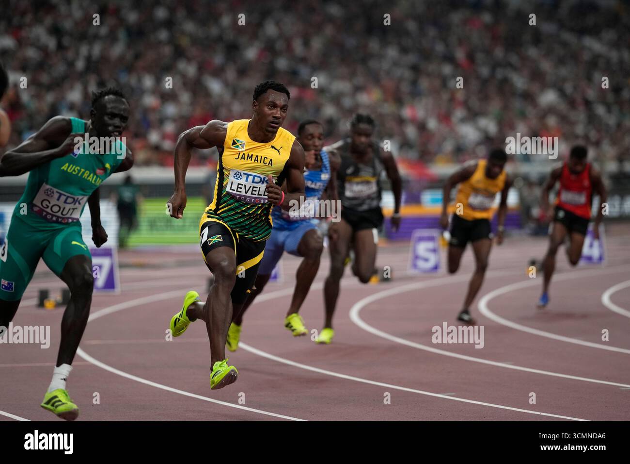 Jamaica's Bryan Levell competes in the men's 200 meters heats at the ...