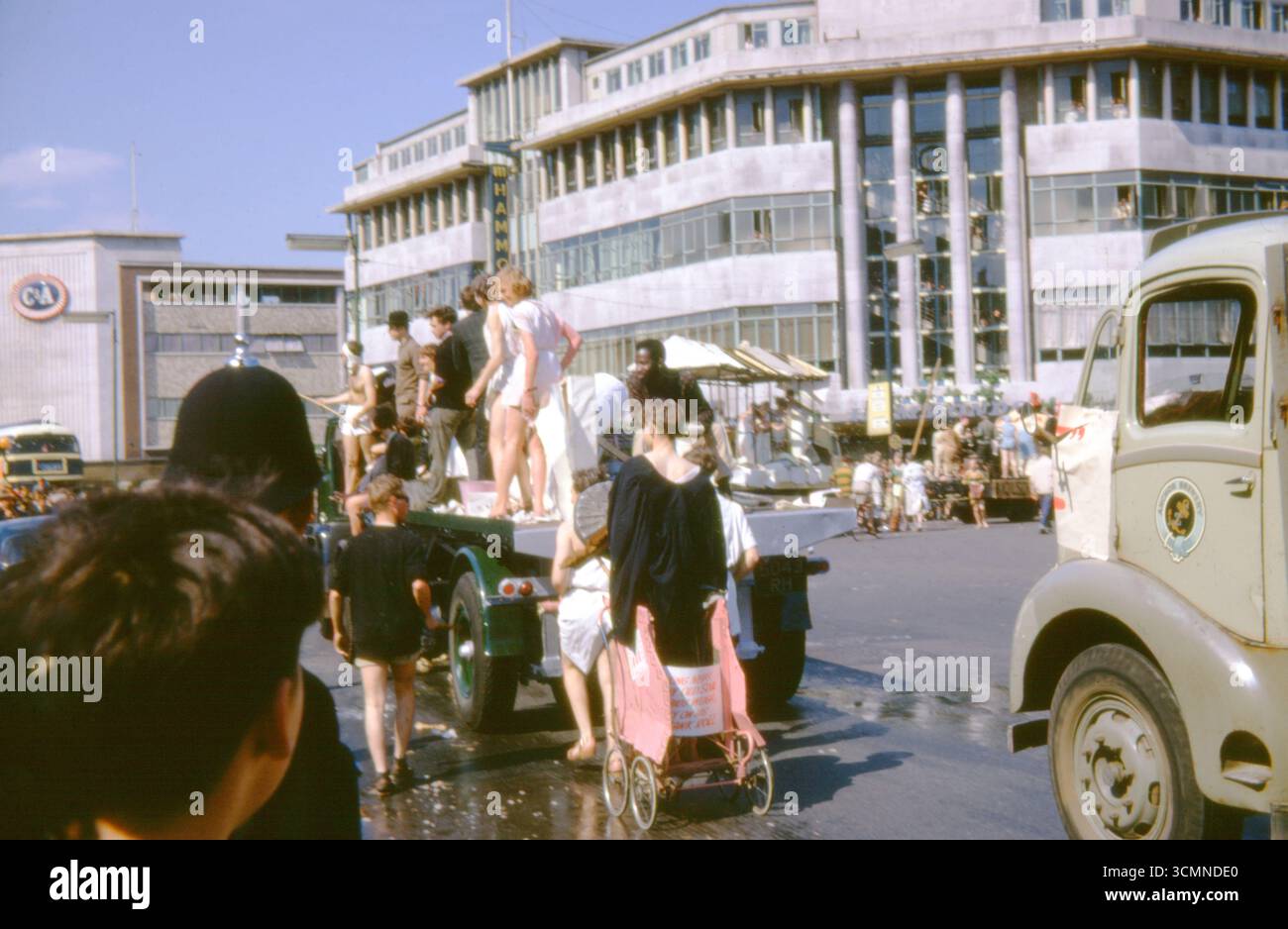 Hull University RAG Week parade 1963 in Hull city centre, showing ...