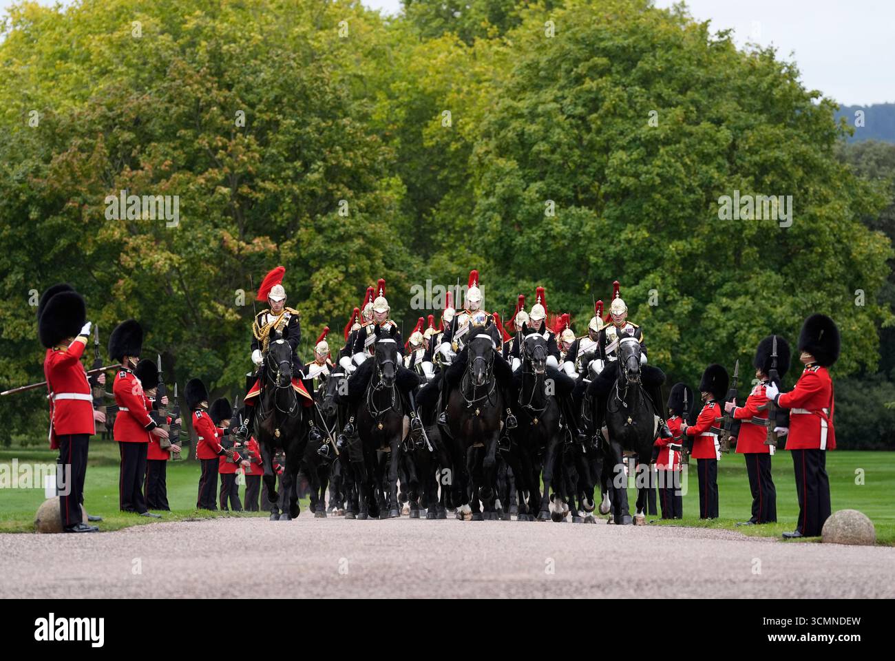 The carriage procession arrives at Windsor Castle, Berkshire during US ...