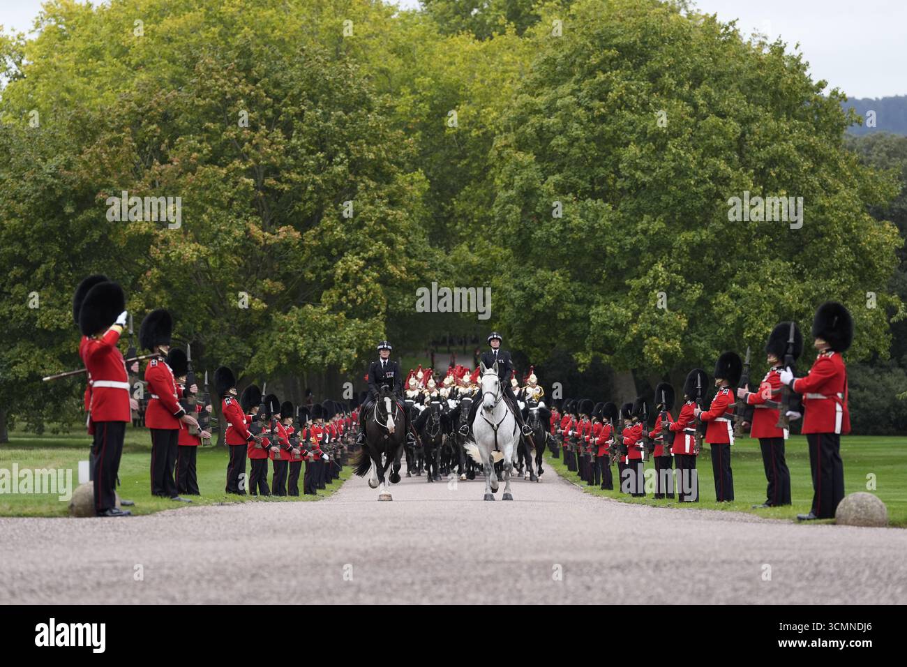 The carriage procession arrives at Windsor Castle, Berkshire during US ...