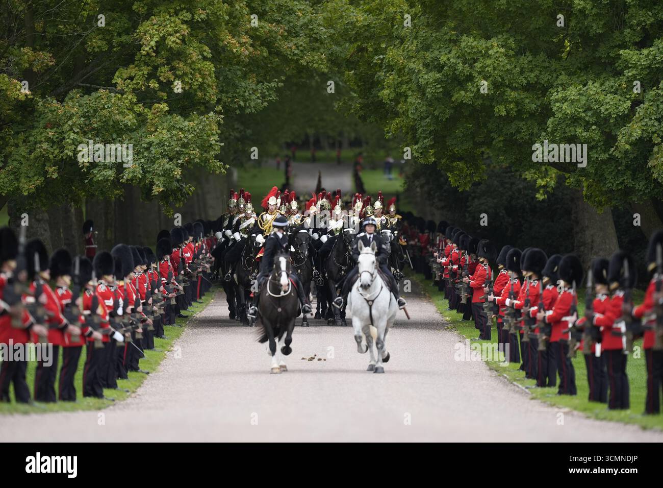 The carriage procession arrives at Windsor Castle, Berkshire during US ...
