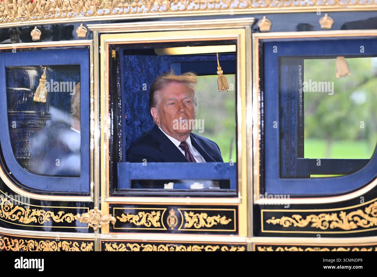 President Donald Trump and Britain's King Charles III ride in the Irish ...