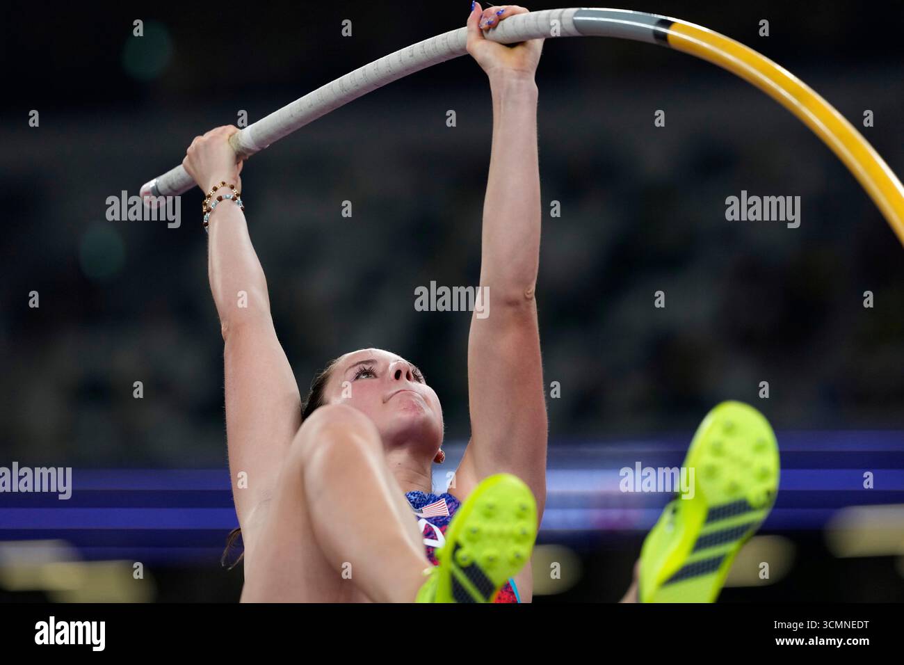 United States' Amanda Moll makes an attempt in the women's pole vault ...