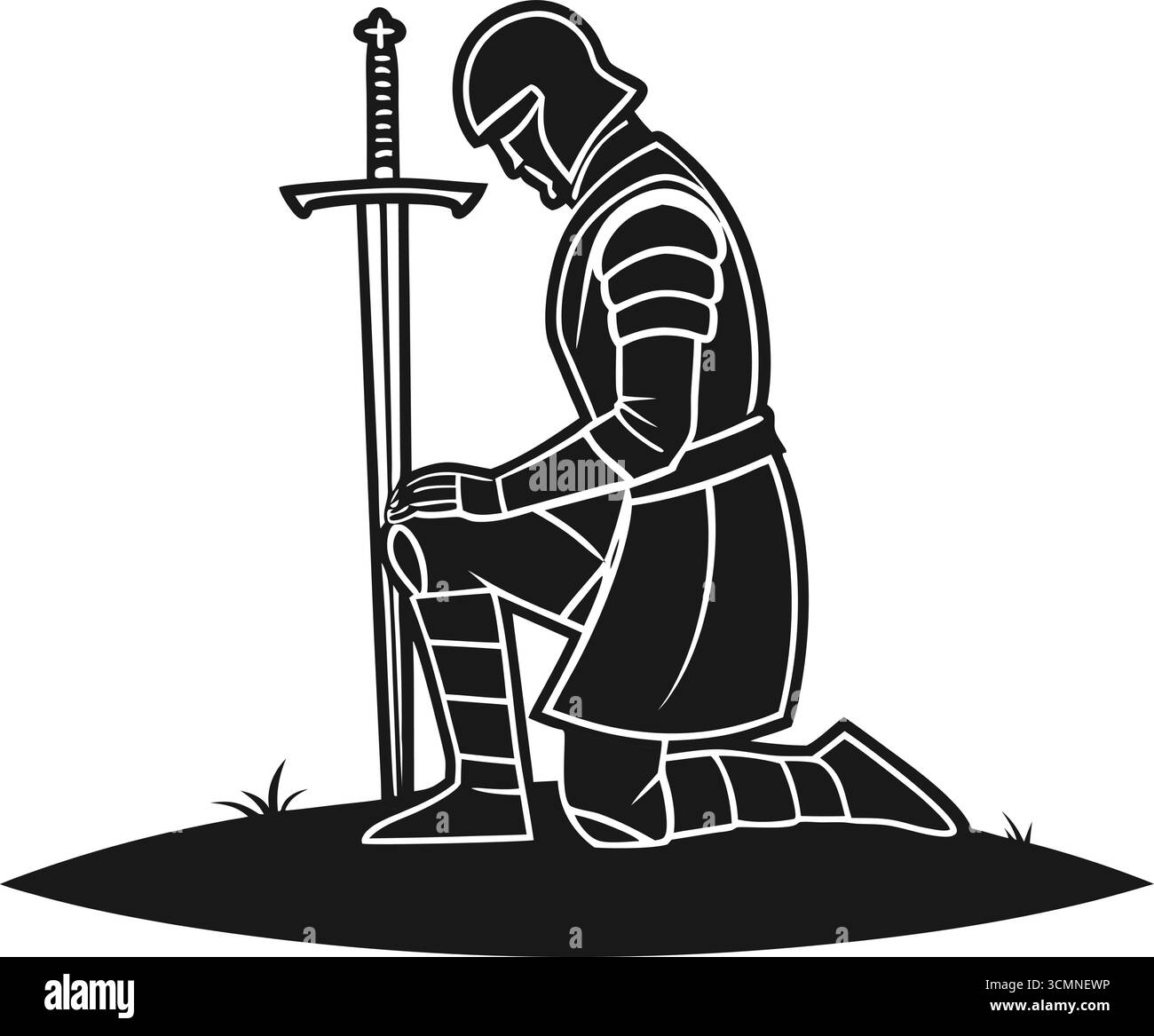 Armor kneeling Stock Vector Images - Alamy