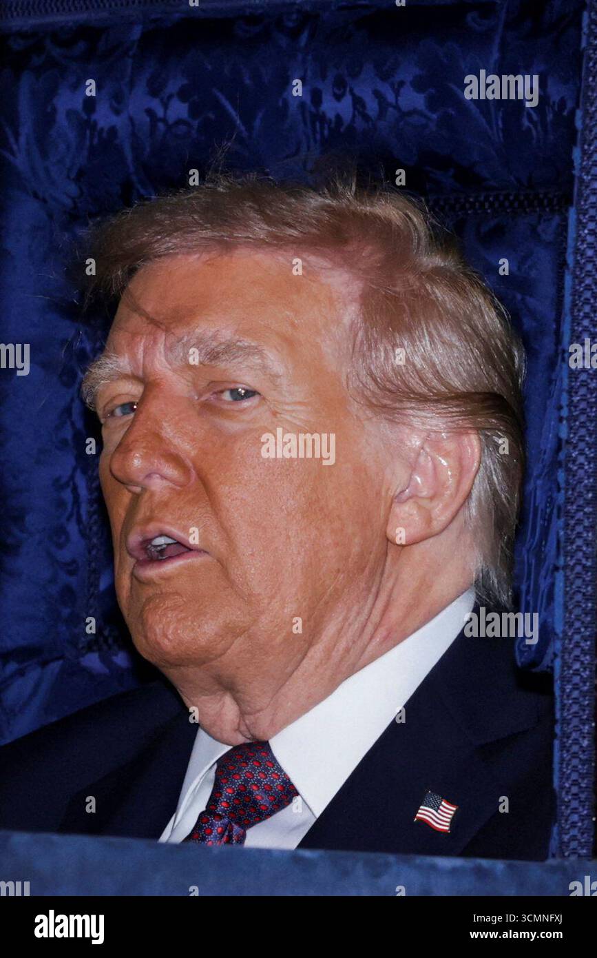 US President Donald Trump during the carriage procession to Windsor ...