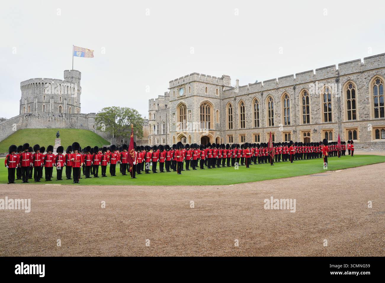 The guard of honour assembles ahead of the ceremonial welcome for ...