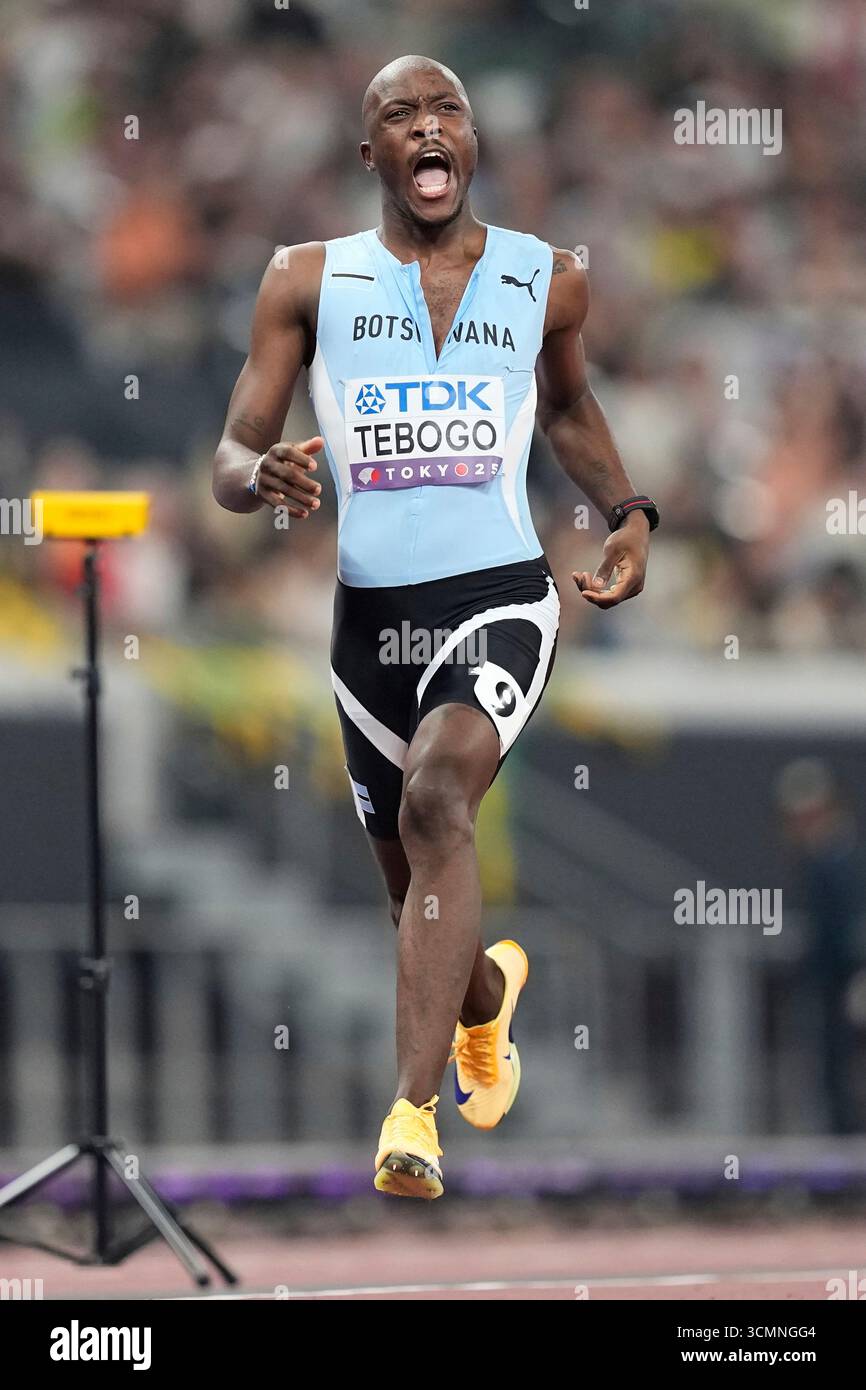 Botswana's Letsile Tebogo races in a men's 200 meters heat at the World ...