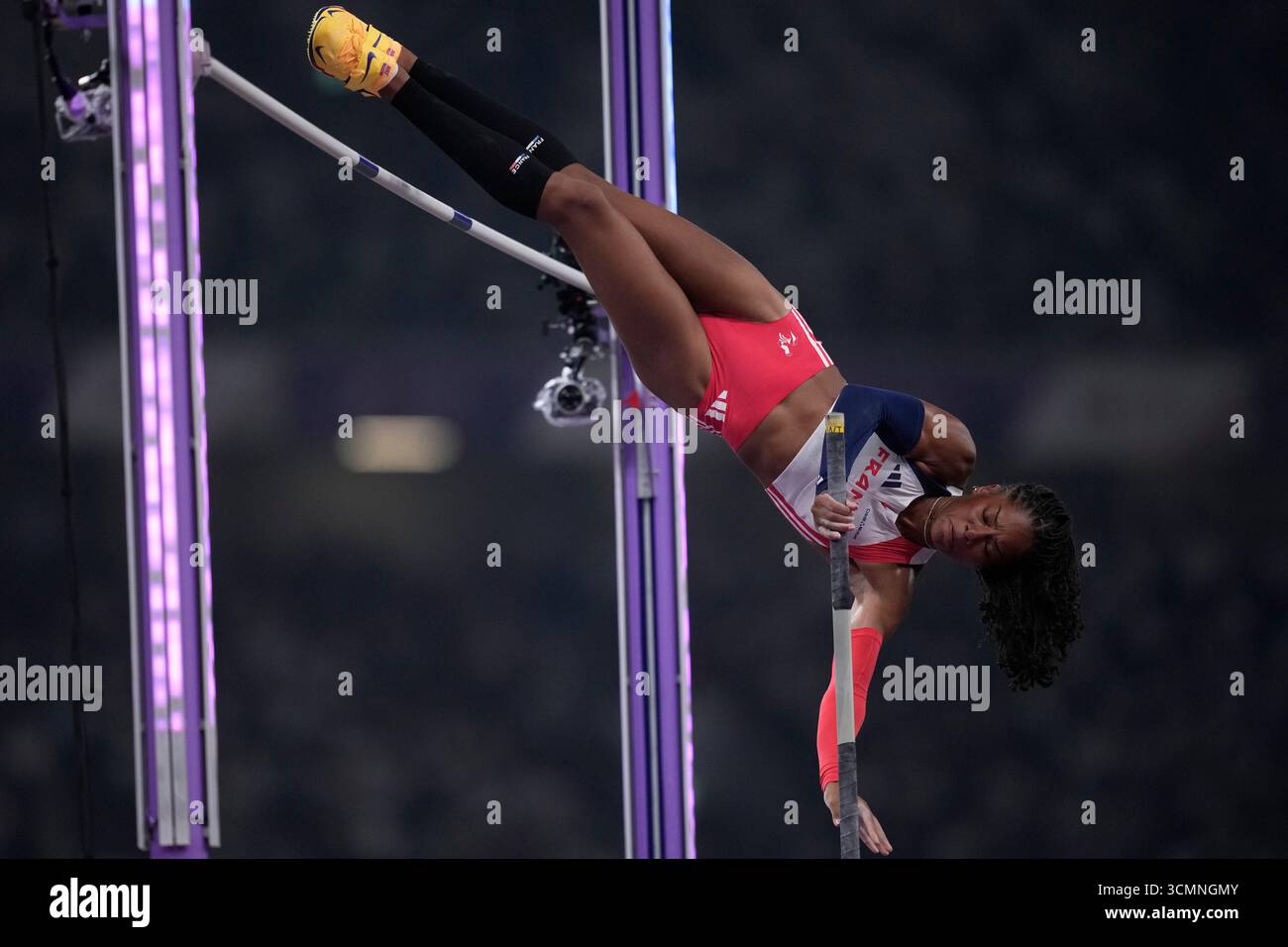 France's Marie-Julie Bonnin competes in the women's pole vault final at ...