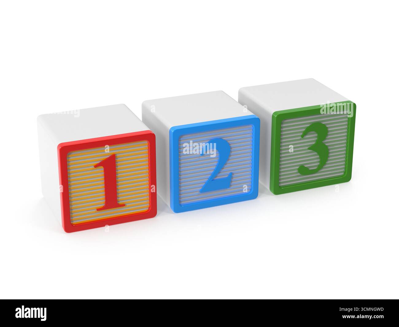 Colorful building blocks with numbers 1 2 and 3 Stock Photo - Alamy