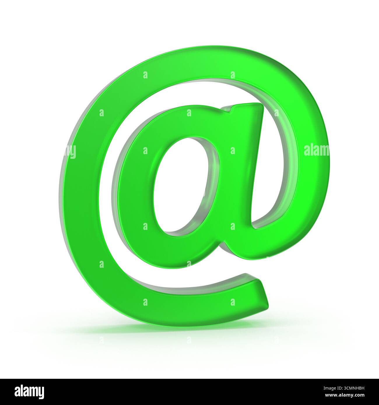 3d green at symbol isolated on white Stock Photo - Alamy