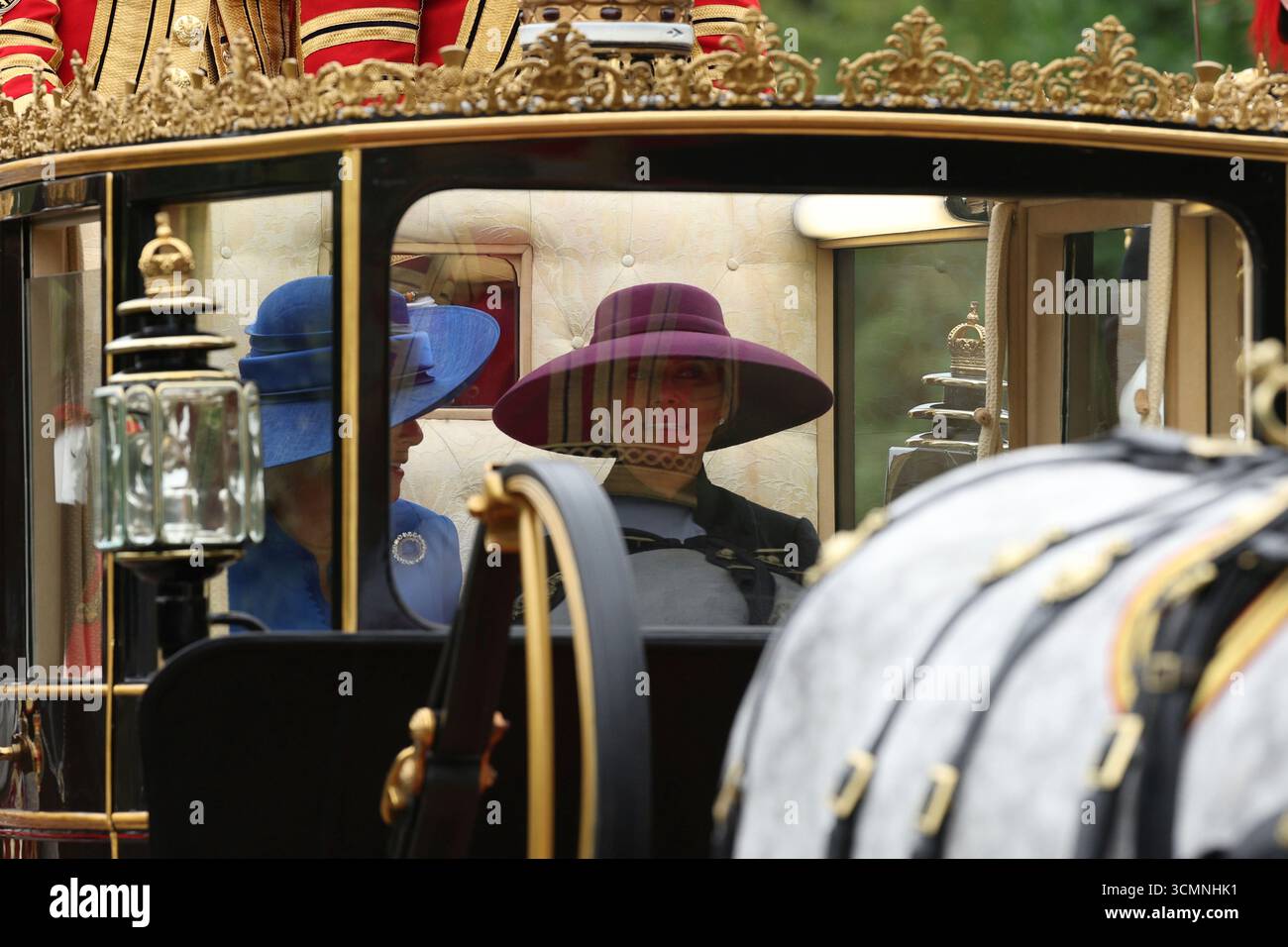 Britain's Queen Camilla and first lady Melania Trump travel in The ...
