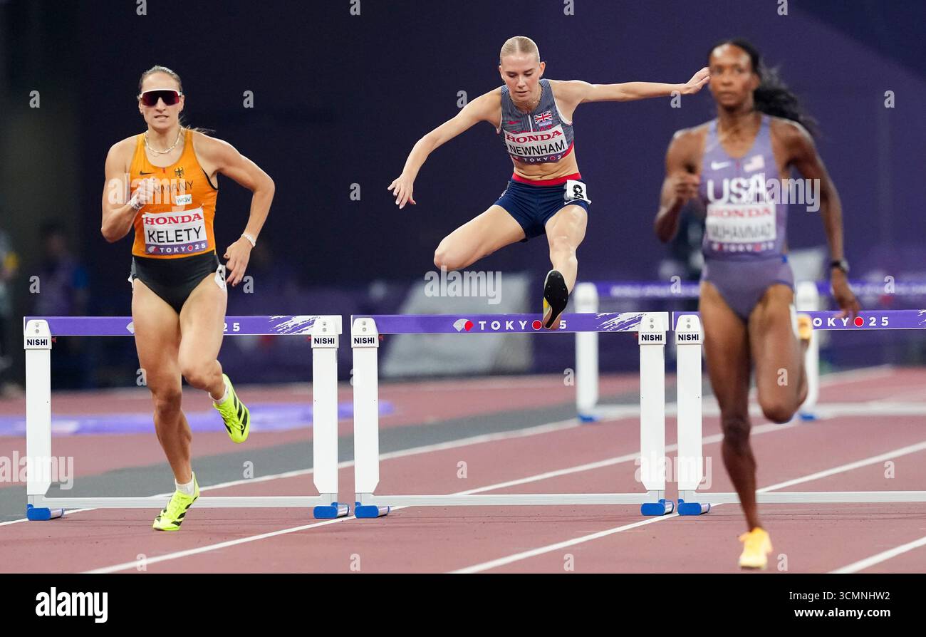 Emily Newnham of Great Britain during the Women’s 400m Hurdles semi ...