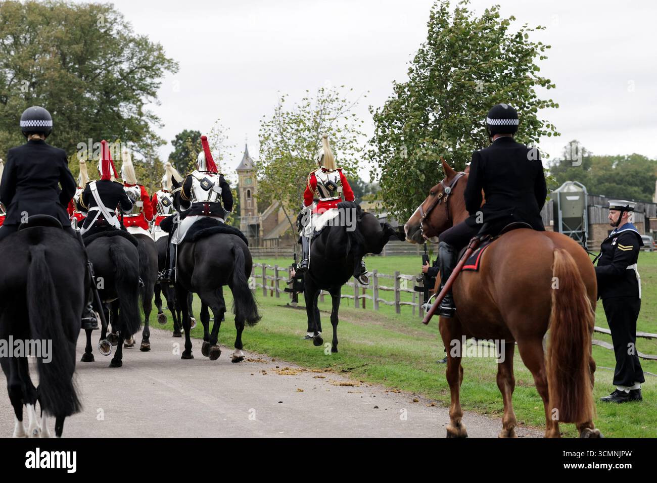 Members of the Household Cavalry Mounted Regiment take part in a ...