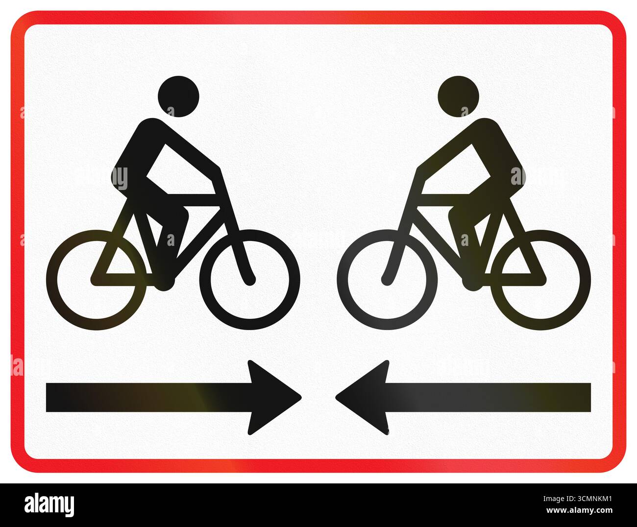 Danish additional road sign panel - Two-way cycle track Stock Photo - Alamy