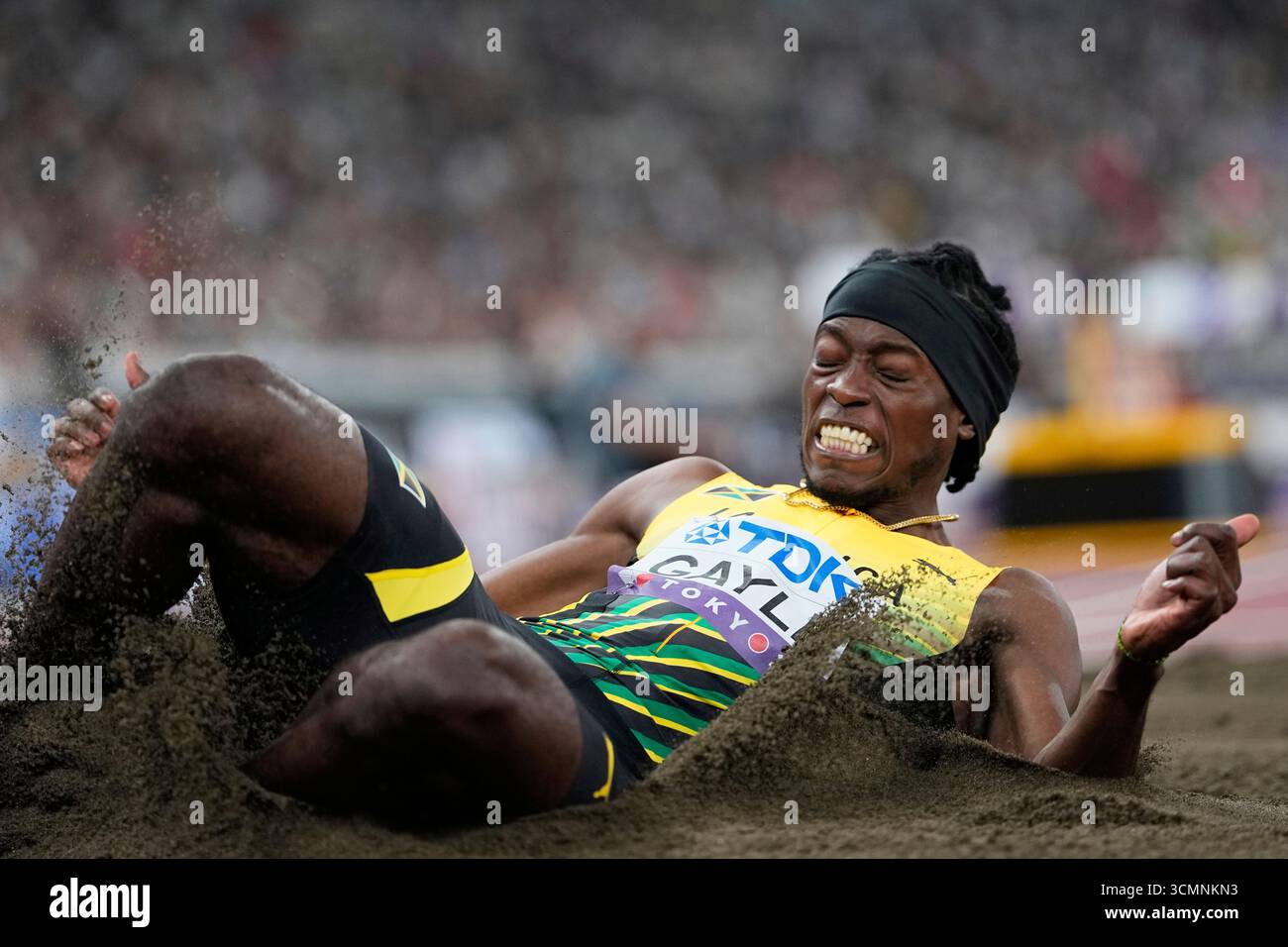 Jamaica's Tajay Gayle competes in the men's long jump final at the ...