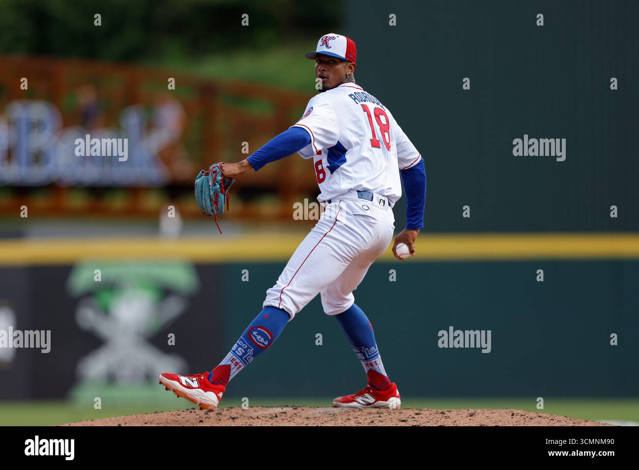 Knoxville Smokies starting pitcher Erian Rodriguez (18) in action ...