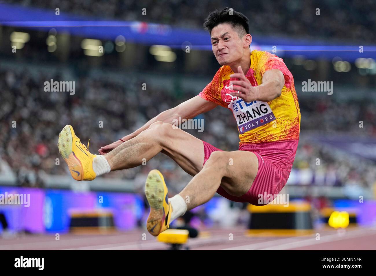 China's Zhang Mingkun competes in the men's long jump final at the ...