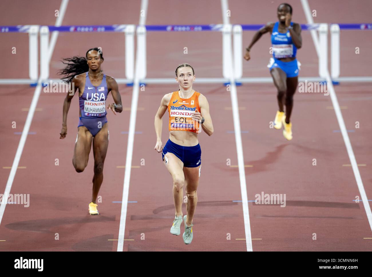TOKYO - Femke Bol in the 400-meter hurdles at the World Athletics ...