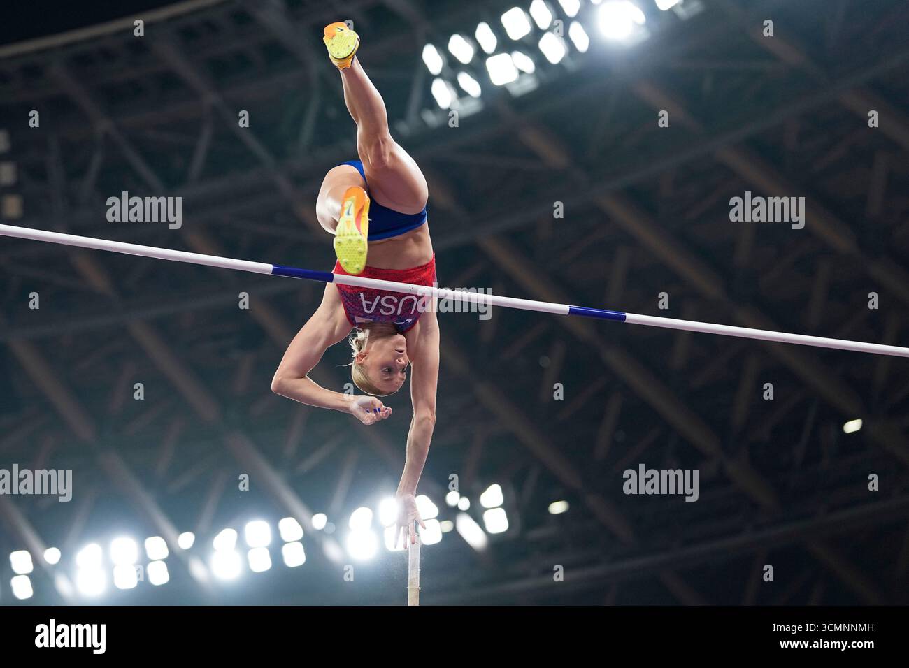United States' Katie Moon makes an attempt in the women's pole vault ...