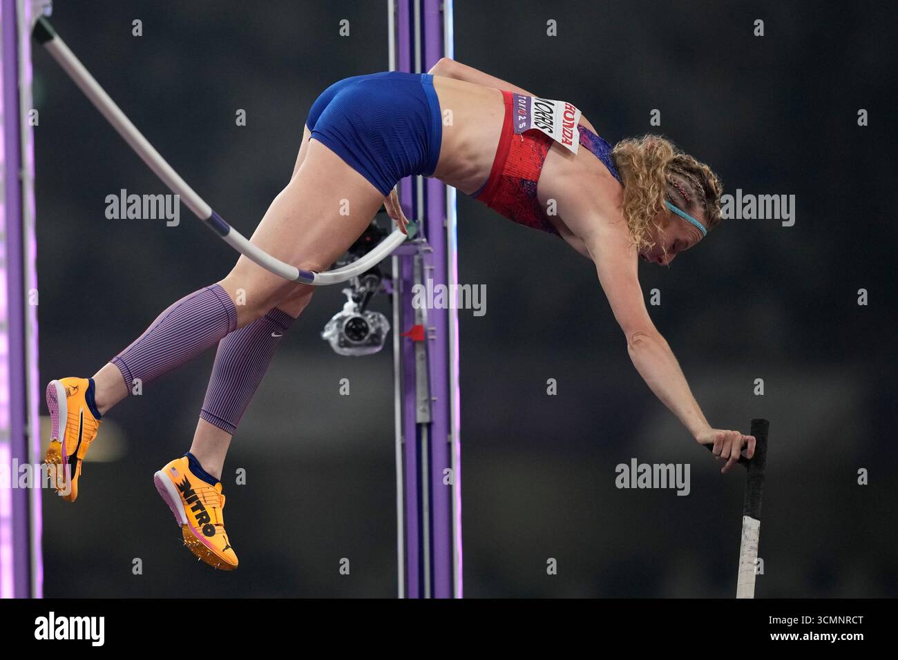 United States' Sandi Morris competes in the women's pole vault final at ...