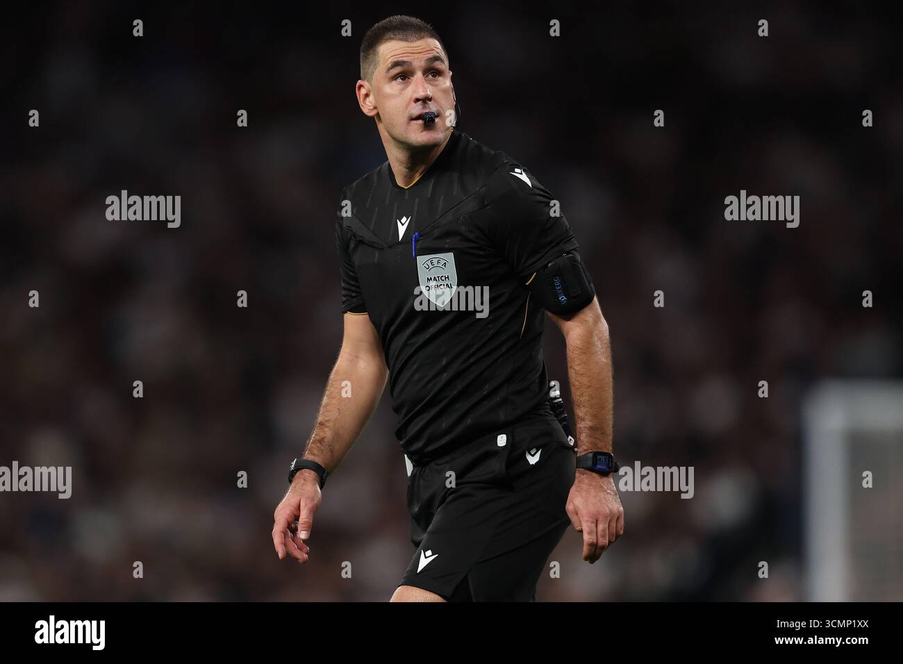 London, England, 16th September 2025. Referee Rade Obrenovic during the ...