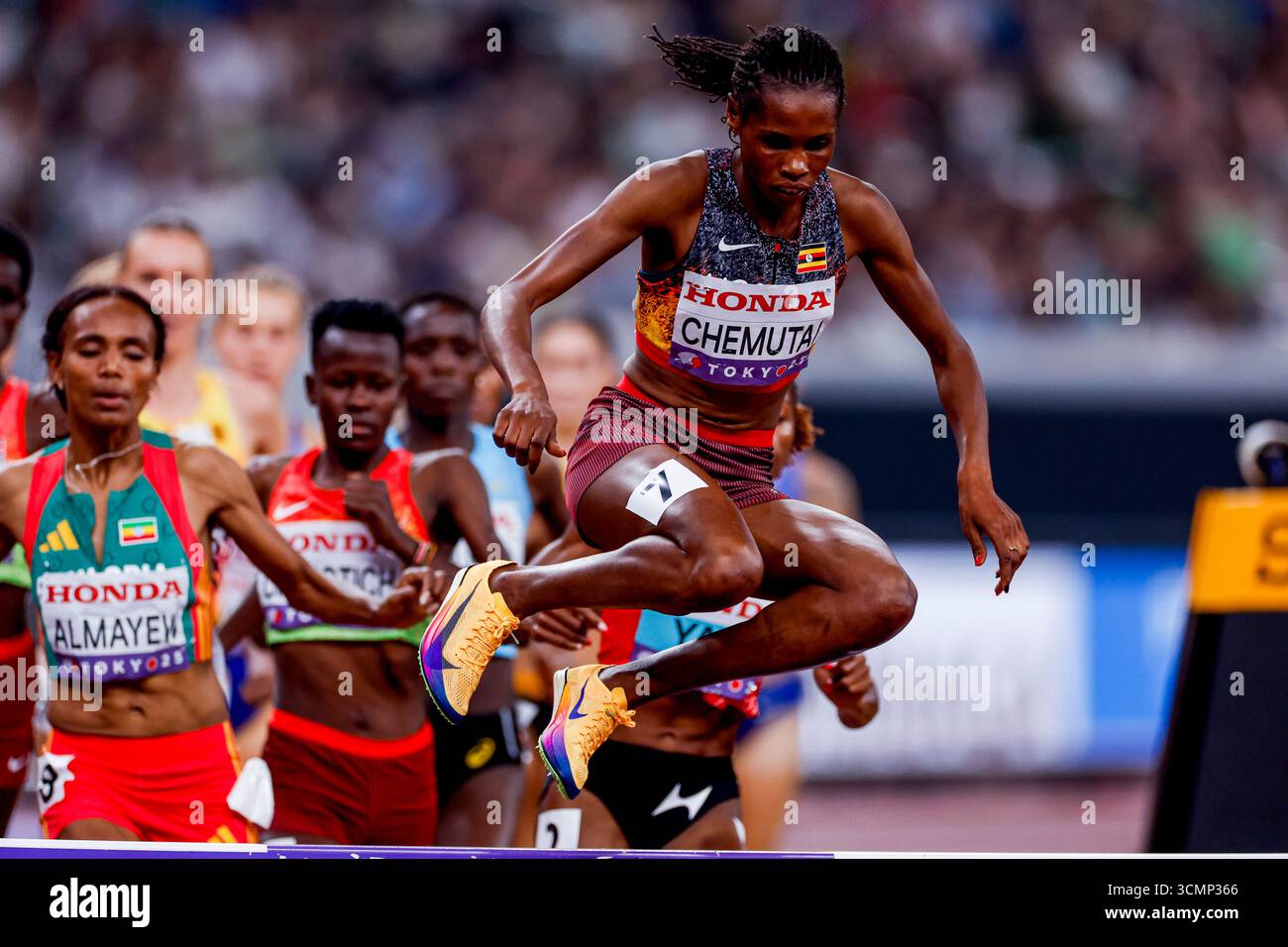 Peruth Chemutai of Uganda competing in the Women's 3000 Metres ...