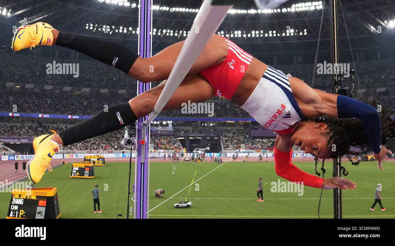 France's Marie-Julie Bonnin competes in the women's pole vault final at ...