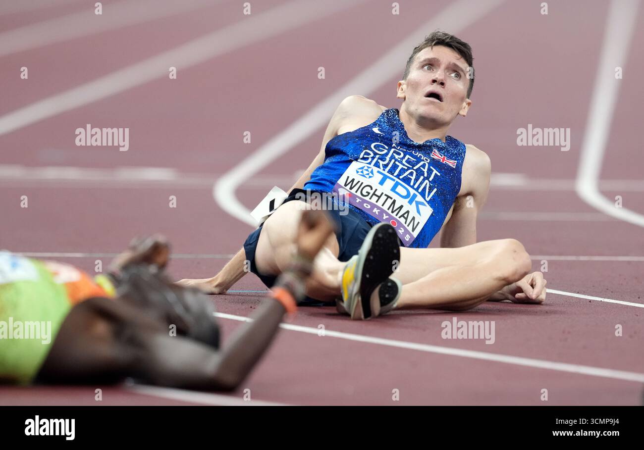 Jake Wightman of Great Britain following the Men's 1500m Final on day ...