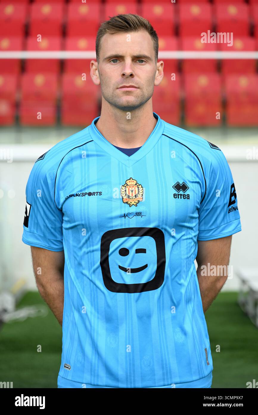 Mechelen's goalkeeper Ortwin De Wolf poses for a picture at the 2025 ...