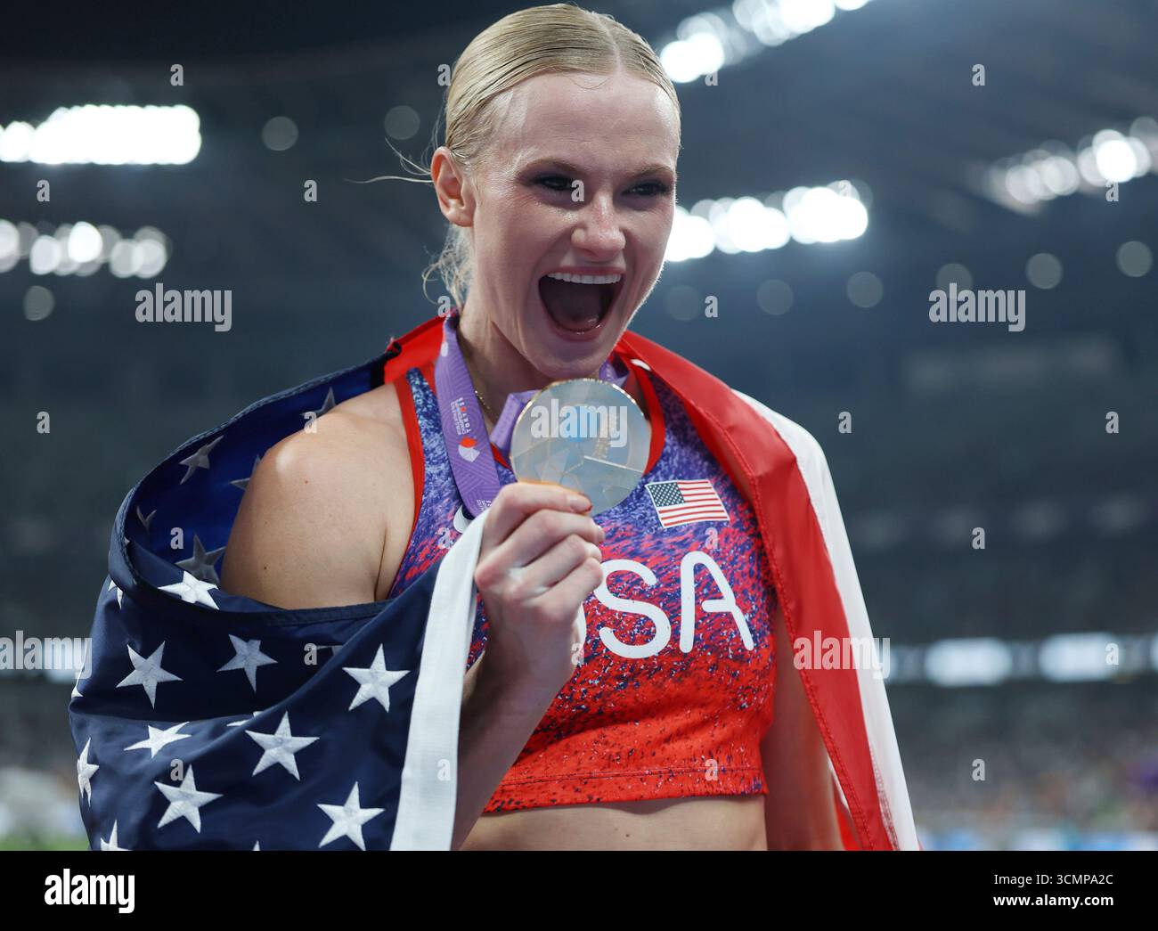 Katie MOON of United States celebrates after winning Women's Pole Vault ...
