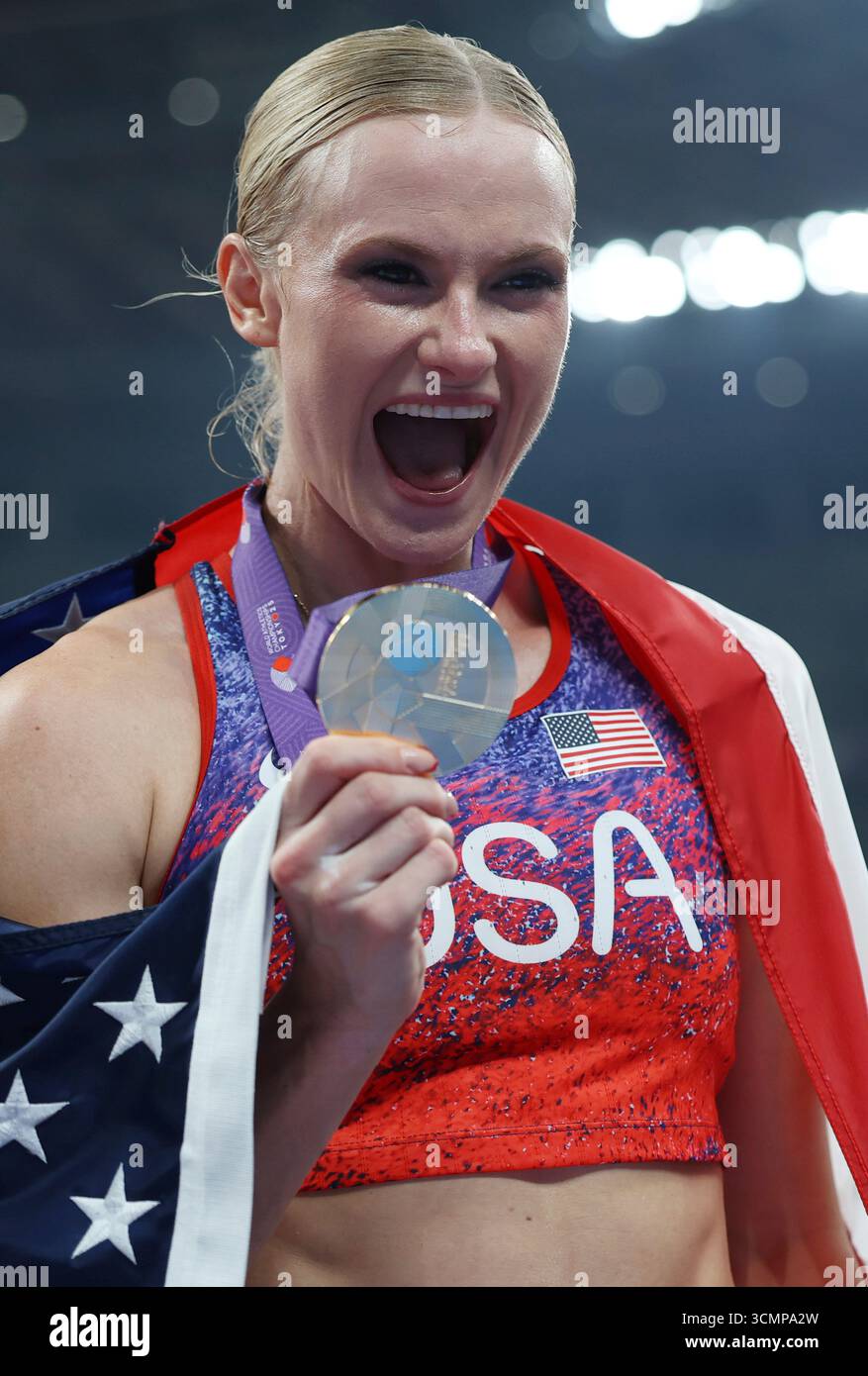 Katie MOON of United States celebrates after winning Women's Pole Vault ...