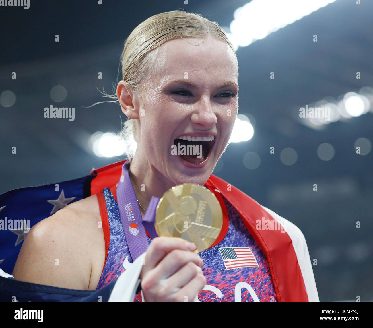 Katie MOON of United States celebrates after winning Women's Pole Vault ...