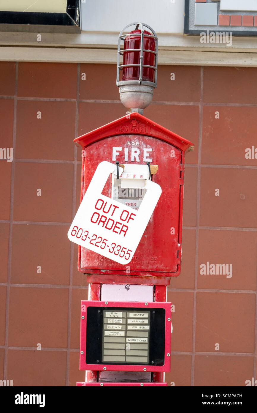 September 1, 2025 Concord, New Hampshire, USA Out of Order street ...