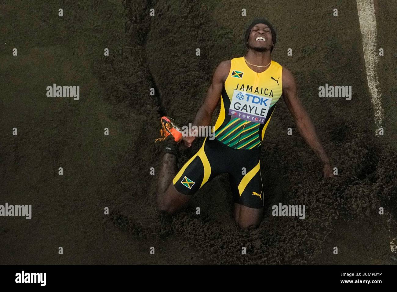 Jamaica's Tajay Gayle competes in the men's long jump final at the ...